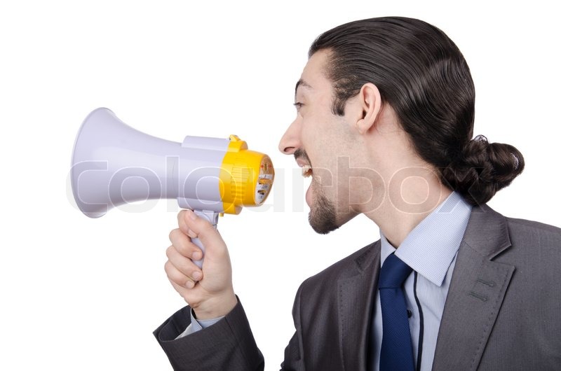 Man shouting and yelling with ... | Stock image | Colourbox