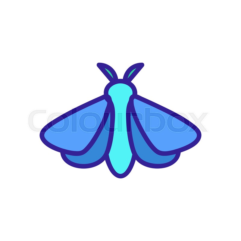 Moth icon vector. A thin line sign. ... | Stock vector | Colourbox