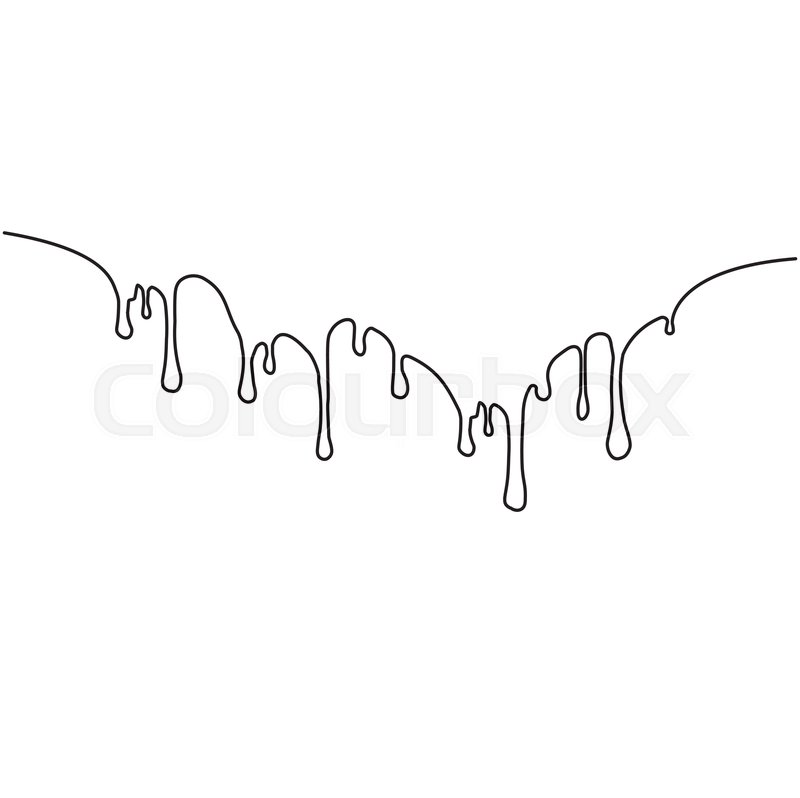 Paint drip in one continuous line ... | Stock vector | Colourbox