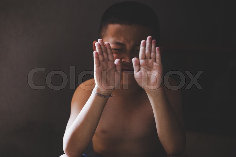 Little child boy wall corner punishment ... | Stock image | Colourbox