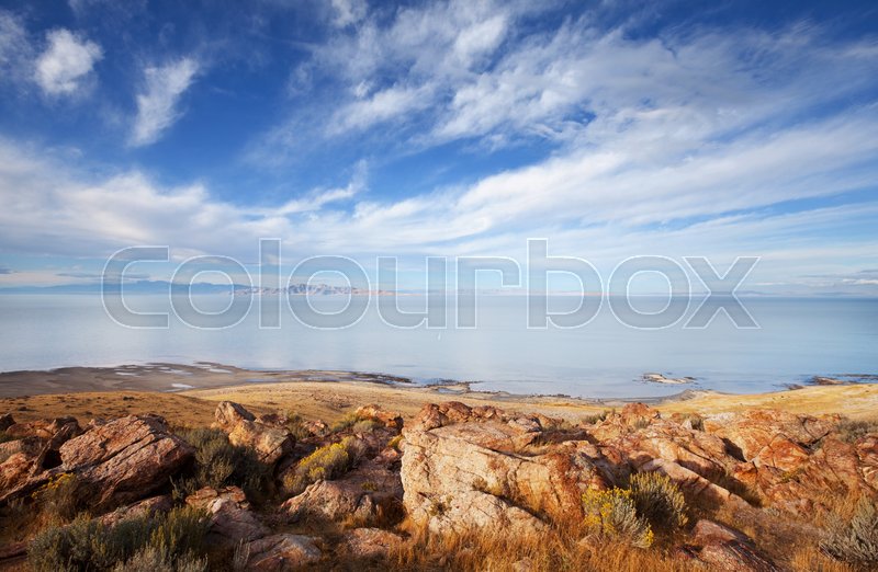 Scenic view of the Great Salt Lake ... | Stock image | Colourbox