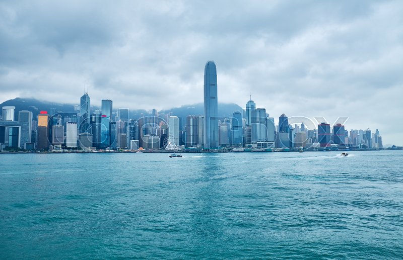 View of Victoria Harbor and skyline of ... | Stock image | Colourbox
