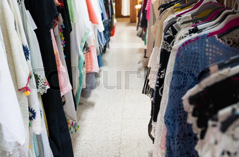 Interior in a summer clothing store. | Stock image | Colourbox