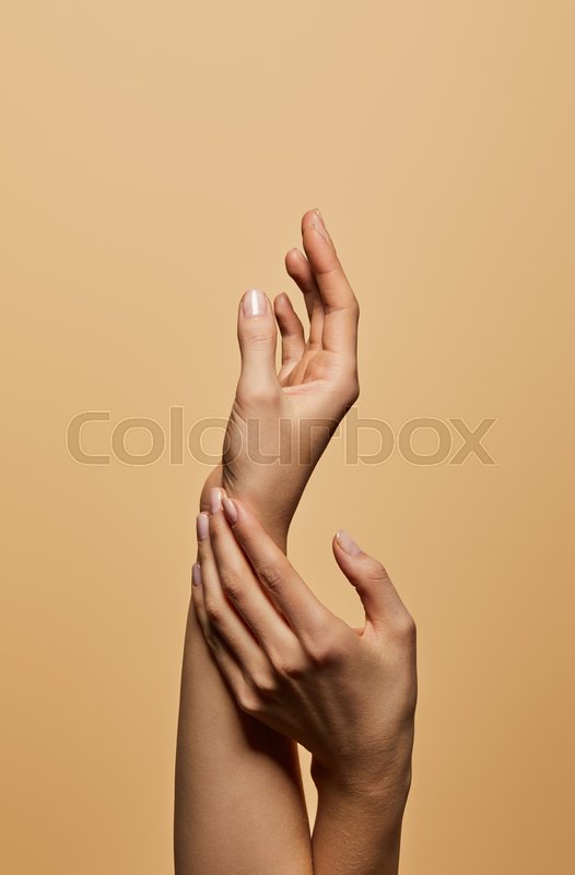 Cropped view of female hands isolated ... | Stock image | Colourbox