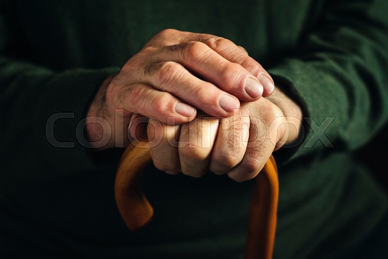 Gnarled arthritic fingers of an old man ... | Stock image | Colourbox