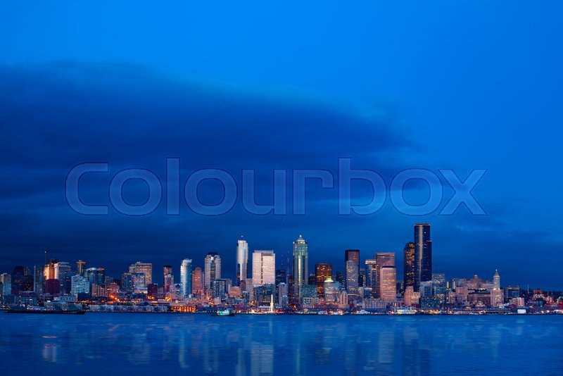 Seattle waterfront downtown buildings ... | Stock image | Colourbox