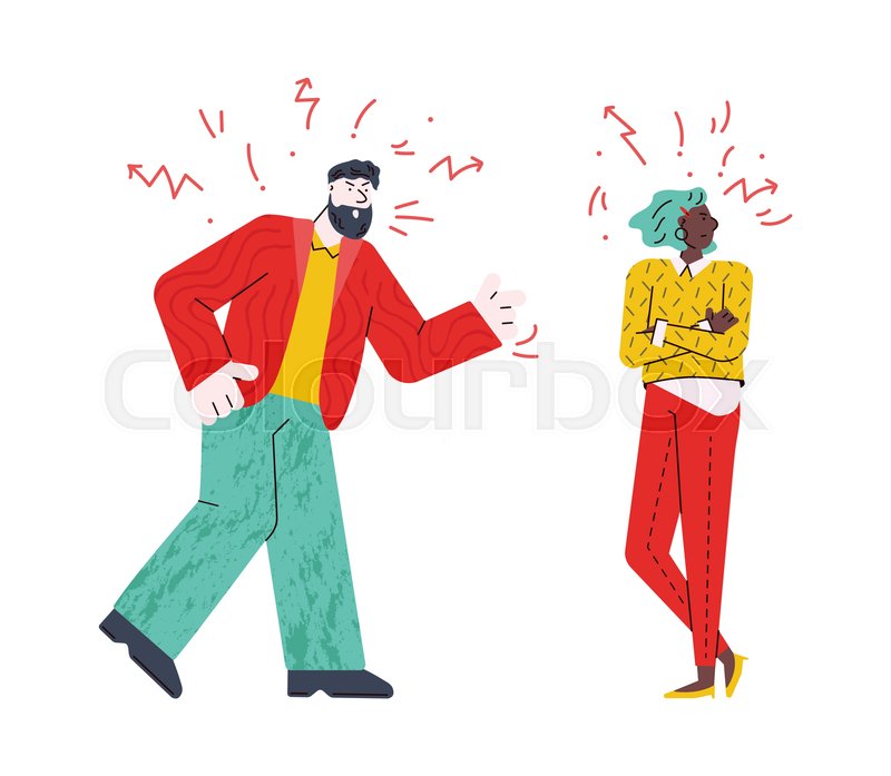 Angry couple having a fight - young ... | Stock vector | Colourbox