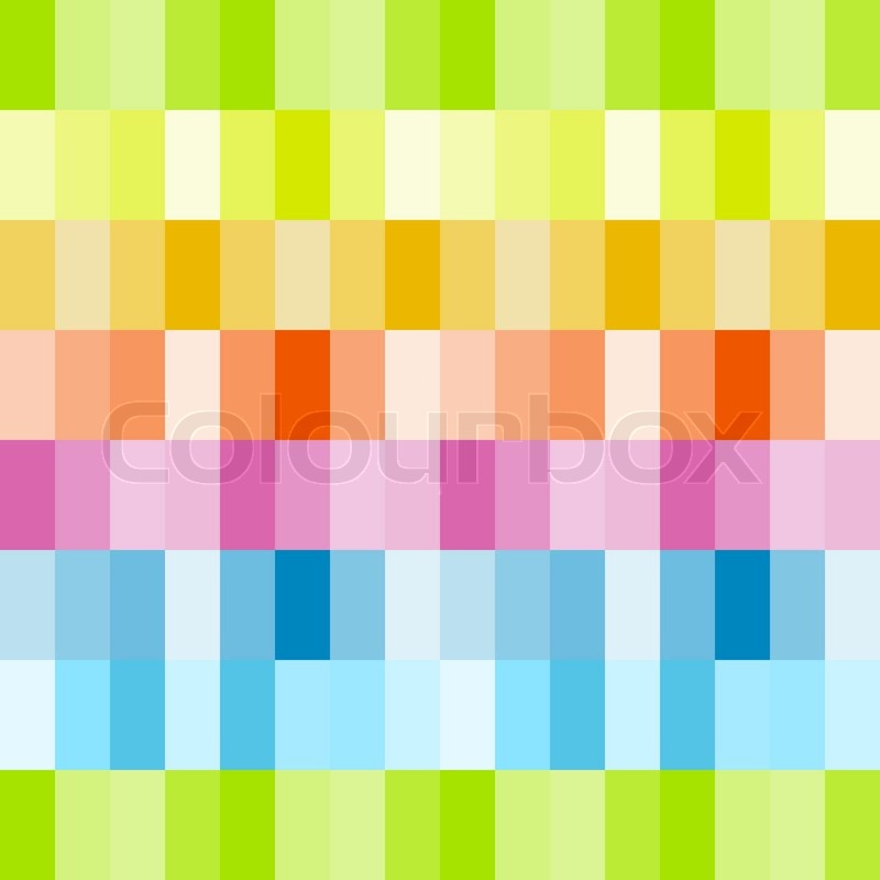 Rainbow colored rows of rectangles | Stock vector | Colourbox