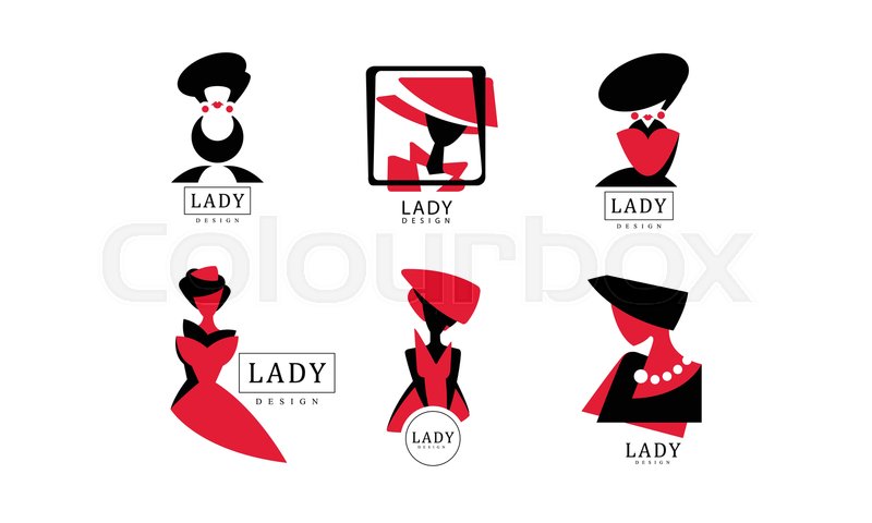 Lady Logo Design Collection, Fashion ... | Stock vector | Colourbox