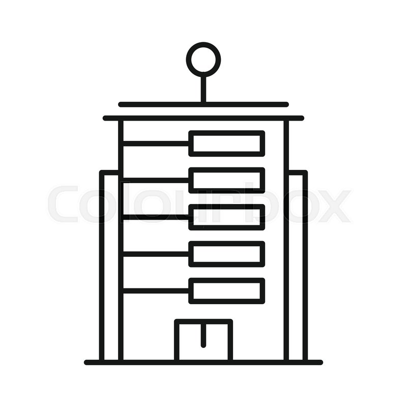 Line vector motel building on white ... | Stock vector | Colourbox