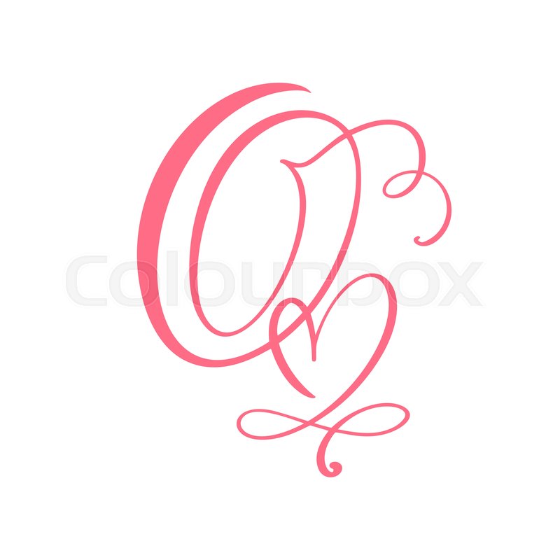 Calligraphy Letter Q