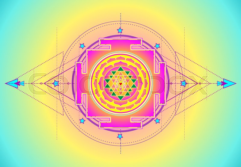 The Sri Yantra or Sri Chakra, form of ... | Stock vector | Colourbox