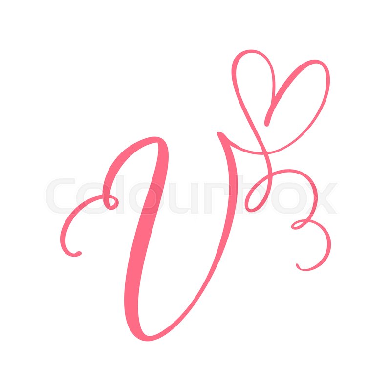 V Letter In Heart