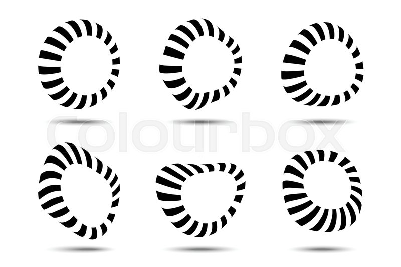 3d circular striped frames set. Three ... | Stock vector | Colourbox