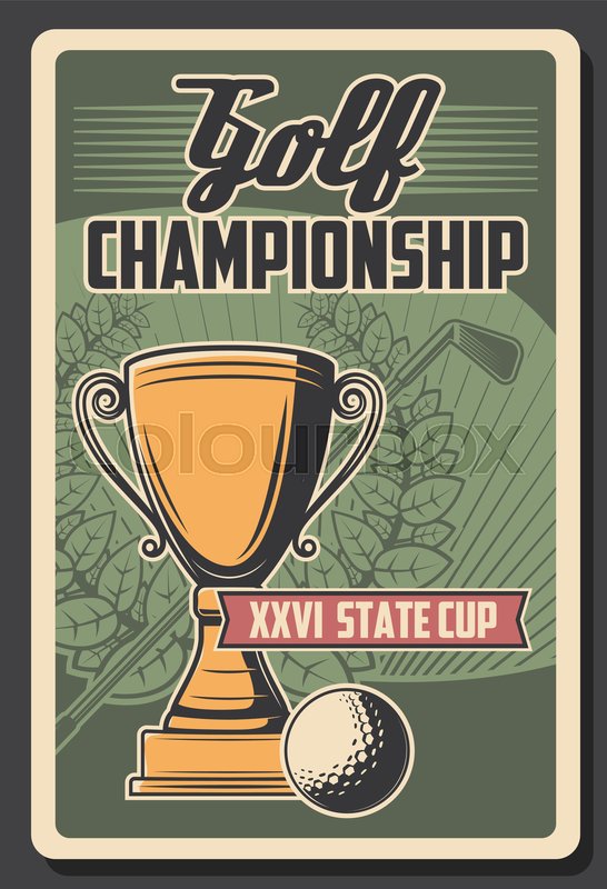 Golf sport championship cup vector ... | Stock vector | Colourbox