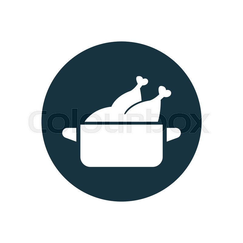 Chicken dish icon on white background. | Stock vector | Colourbox