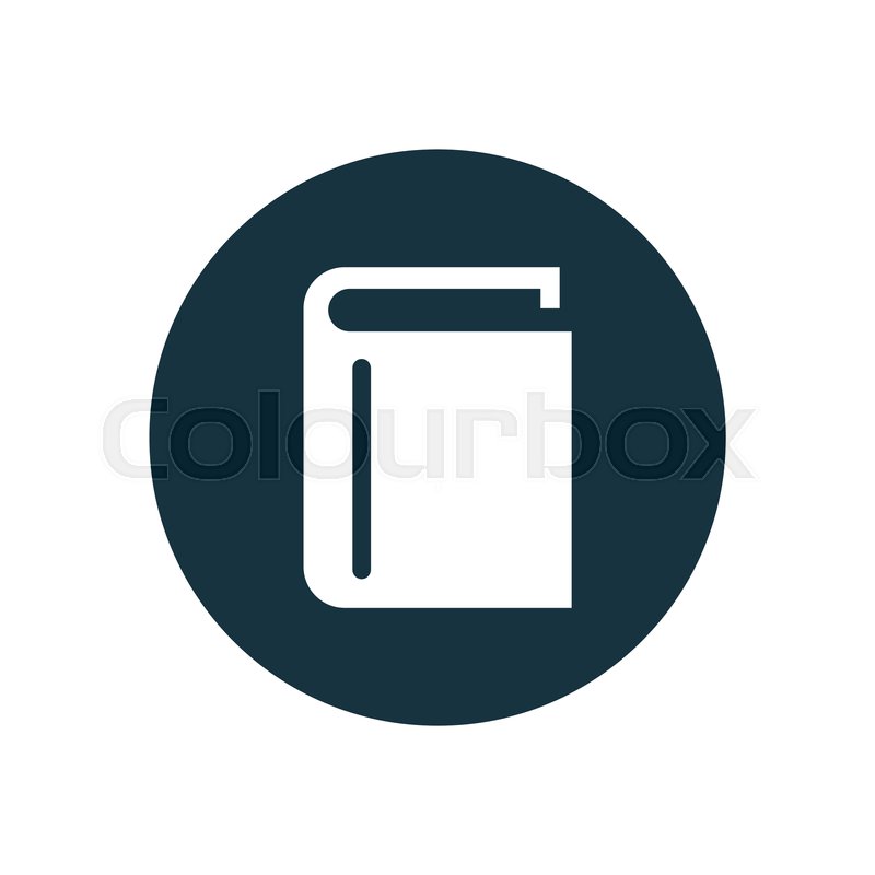 Book icon, round shape, isolated on ... | Stock vector | Colourbox