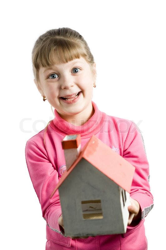 Girl with house | Stock image | Colourbox
