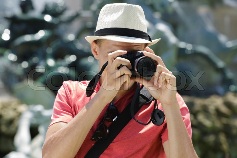 Portrait of an outdoor photographer | Stock image | Colourbox