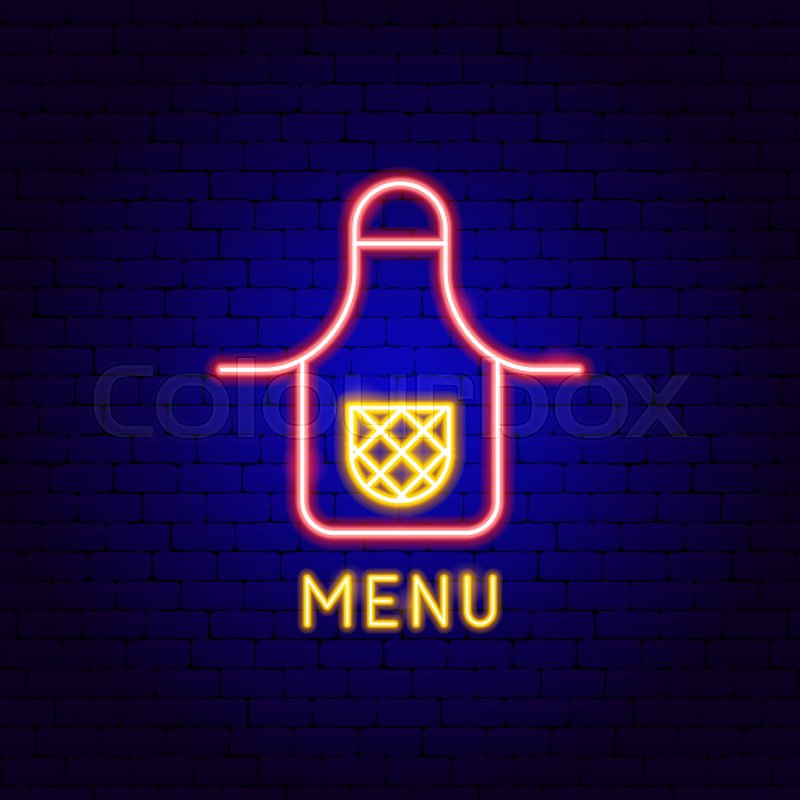 Menu Neon Label. Vector Illustration ... | Stock vector | Colourbox