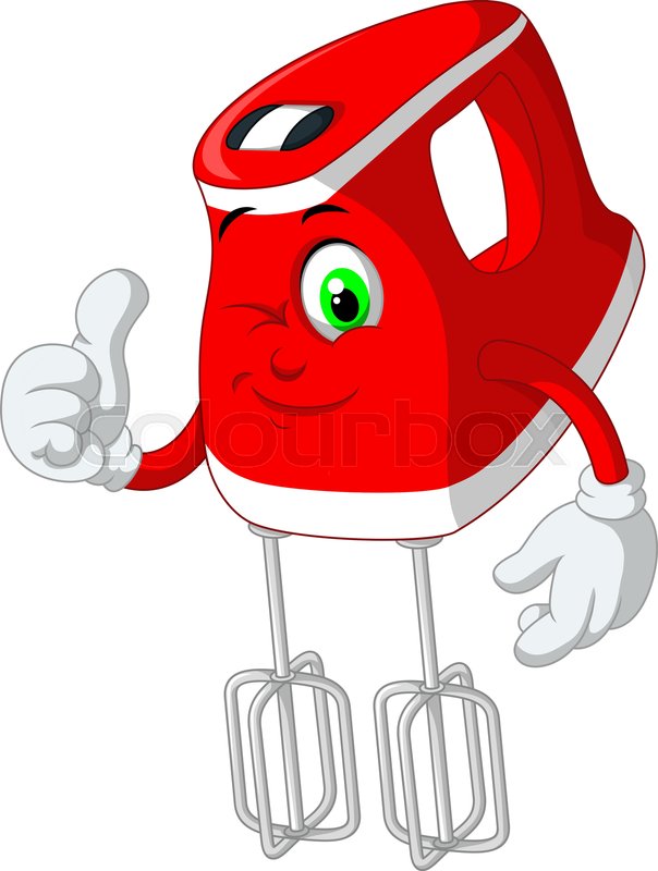 Funny Red Hand Mixer Egg Beater Baking ... | Stock vector | Colourbox