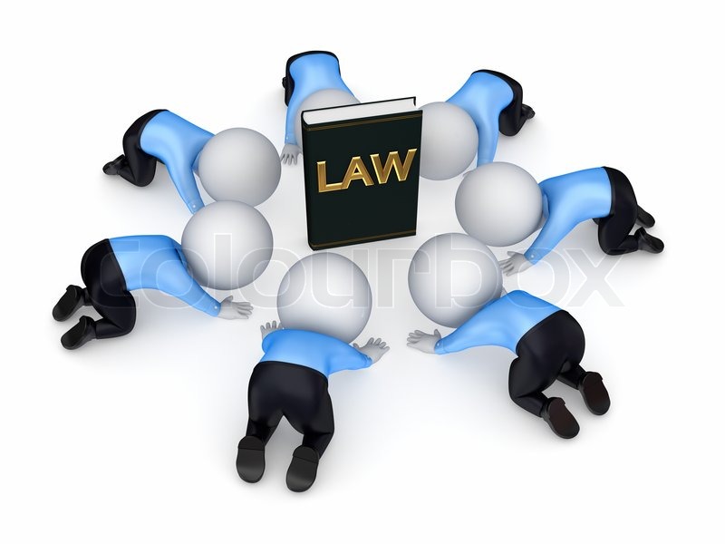3d small people around book of law | Stock image | Colourbox