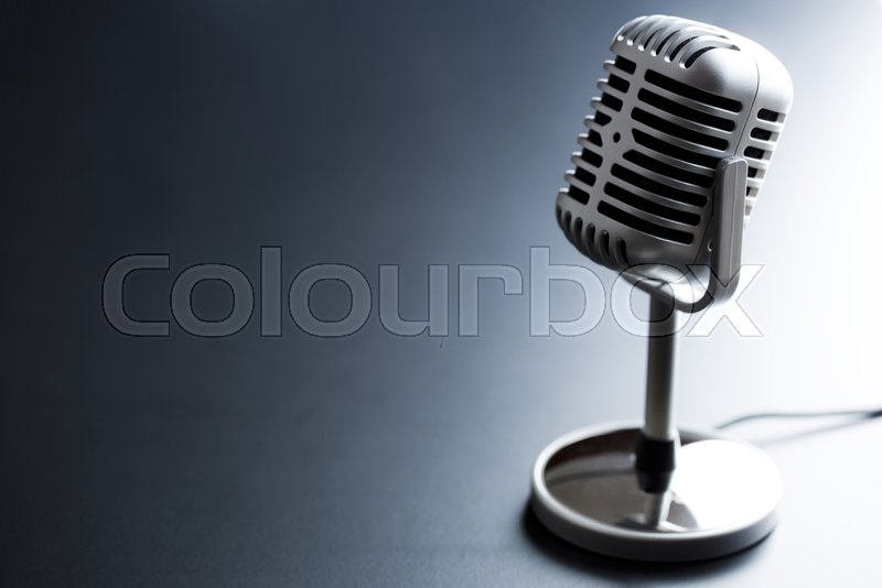 The classic vintage silver microphone | Stock image | Colourbox