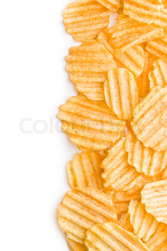 Crinkle cut potato chips isolated on ... | Stock image | Colourbox