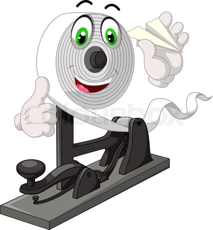 Old Telegraph Machine Cartoon for your ... | Stock vector | Colourbox