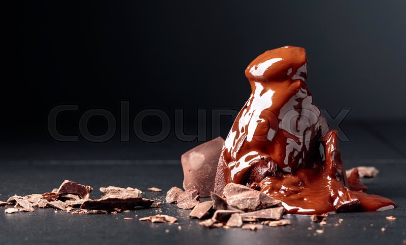 Broken large piece of dark chocolate ... | Stock image | Colourbox