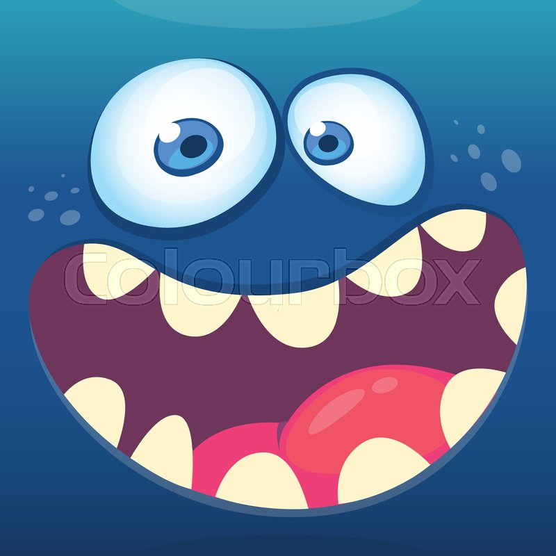 Cartoon funny monster face. Vector ... | Stock vector | Colourbox