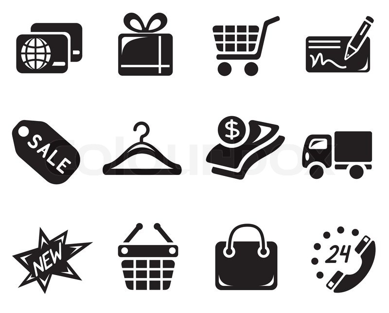Shopping icon set | Stock vector | Colourbox