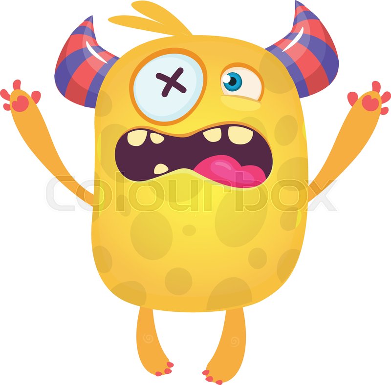Funny cartoon alien with one eye. ... | Stock vector | Colourbox