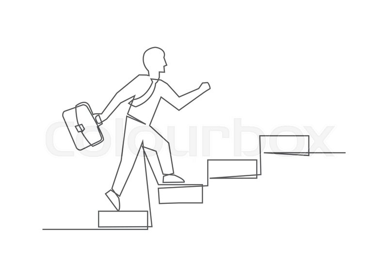 Career. One line drawing on white ... | Stock vector | Colourbox