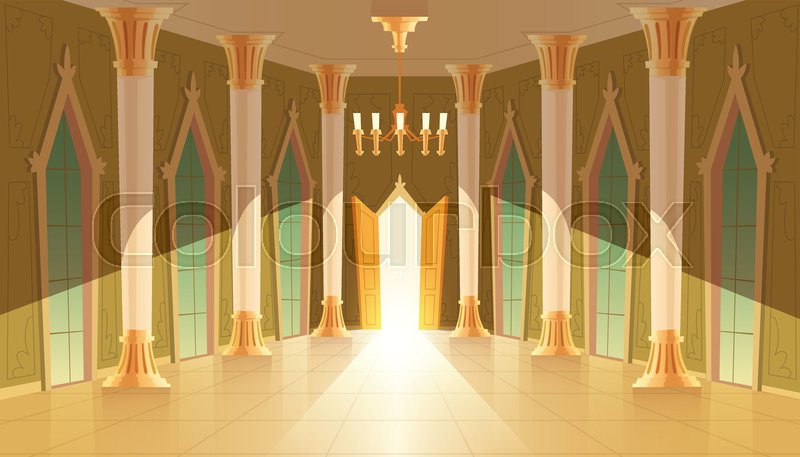 Vector castle hall, interior of ... | Stock vector | Colourbox