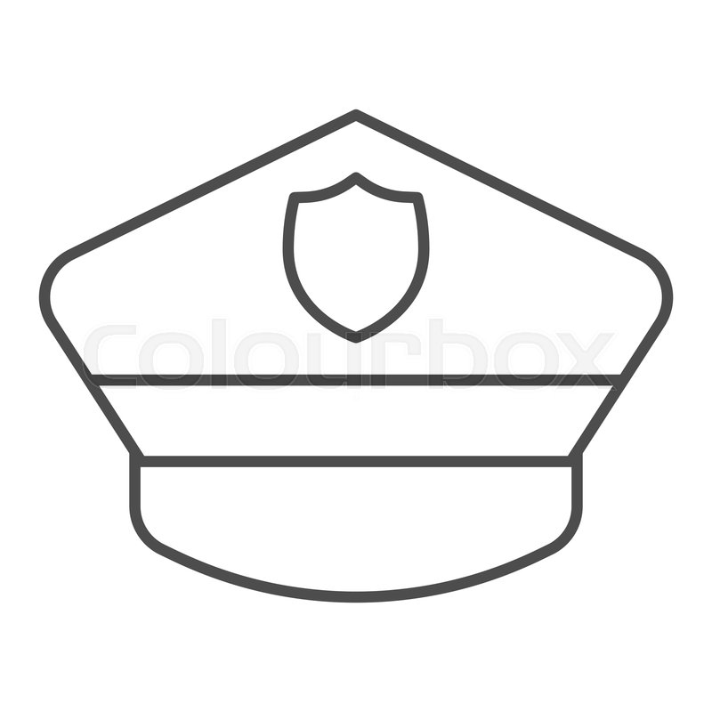 Policeman hat thin line icon. Police ... | Stock vector | Colourbox