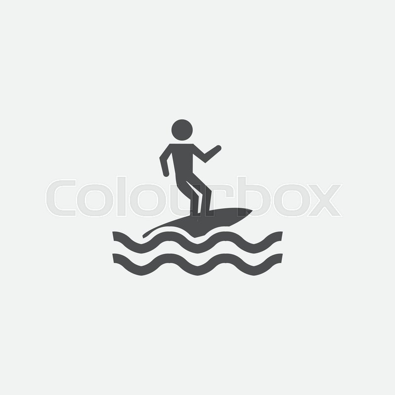 Surfer icon, on white background. | Stock vector | Colourbox