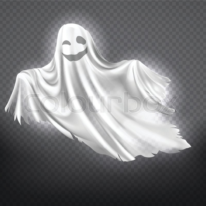 Vector illustration of white ghost, ... | Stock vector | Colourbox