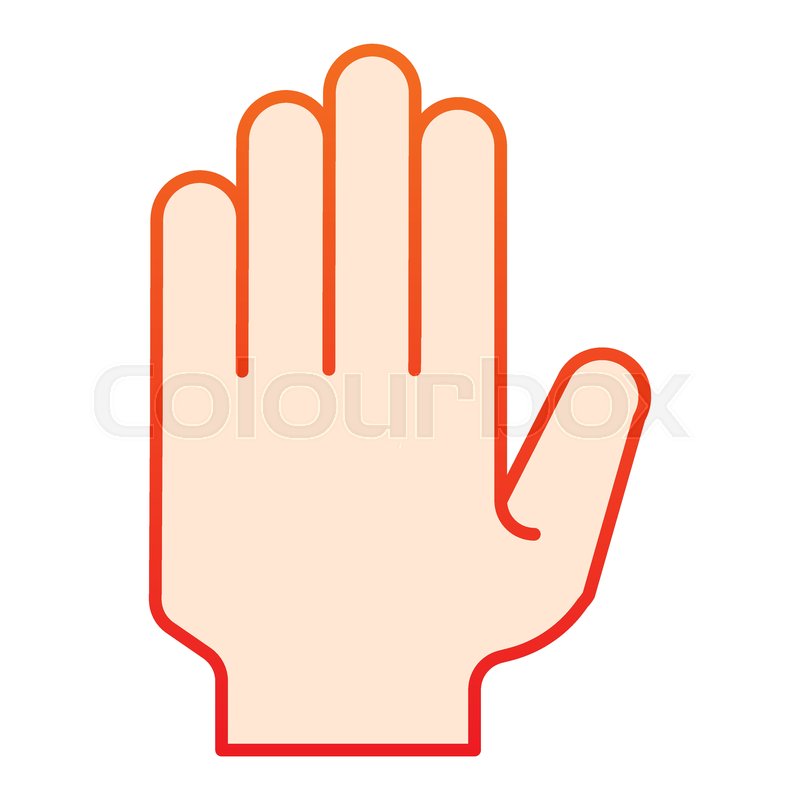 Hand with open fingers flat icon. Arm ... | Stock vector | Colourbox