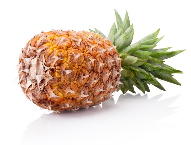 Ripe pineapple lying horizontally ... | Stock image | Colourbox