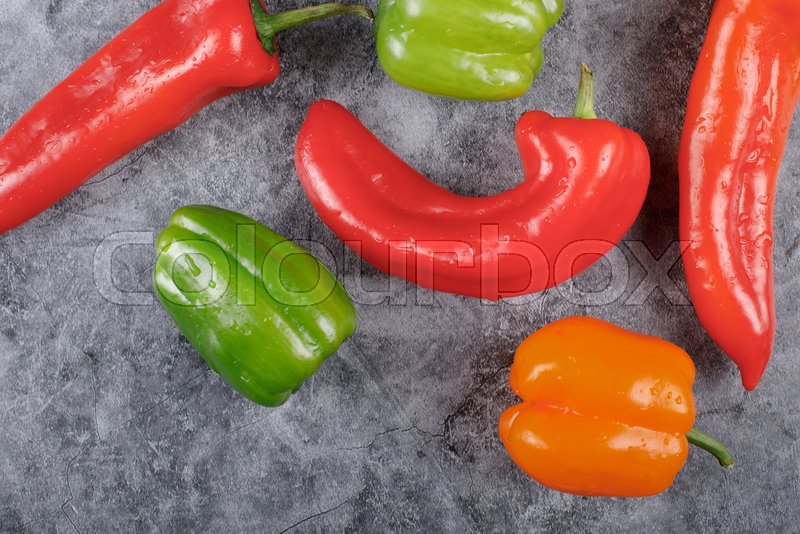 Different colors and kinds of hot chili ... | Stock image | Colourbox