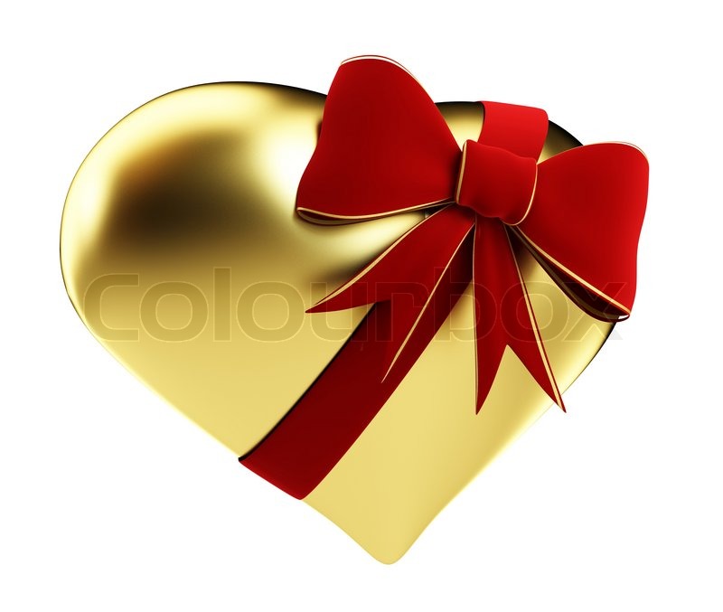 Gold Herz der roten Bogen | Stock Bild | Colourbox