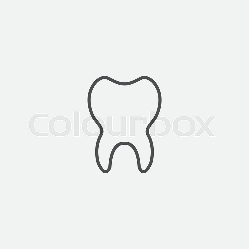 Tooth outline icon, isolated, white ... | Stock vector | Colourbox