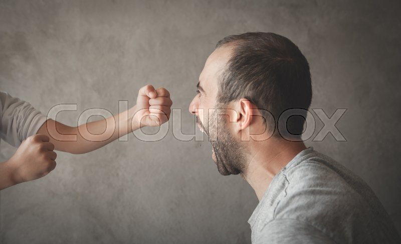 Angry caucasian man shouting. Fight | Stock image | Colourbox