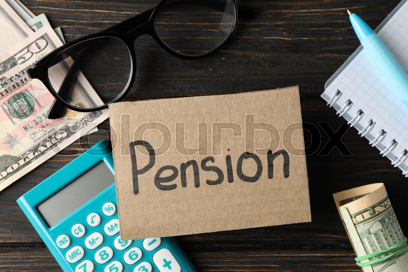 Pension concept with inscription ... | Stock image | Colourbox