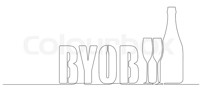 BYOB, bring your own bottle one ... | Stock vector | Colourbox