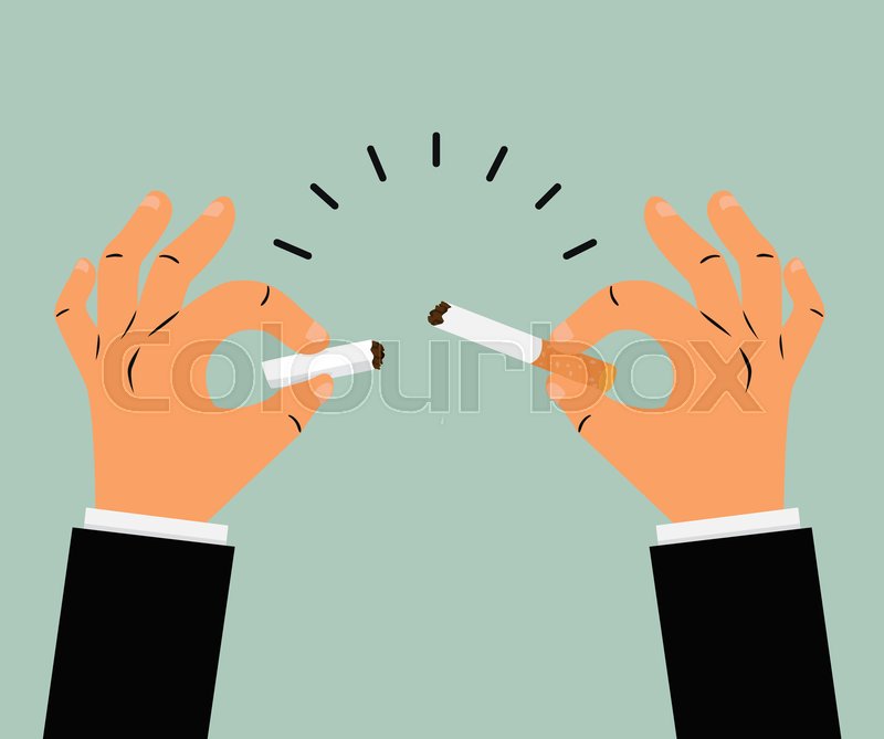 Businessman hands broken cigarette ... | Stock vector | Colourbox