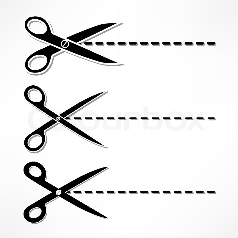 Scissors cut lines | Stock Vector | Colourbox Scissors cut lines | Stock Vector | Colourbox