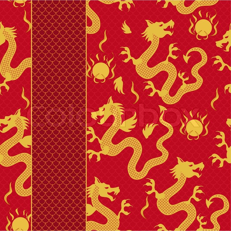 Seamless pattern of the dragon | Stock vector | Colourbox