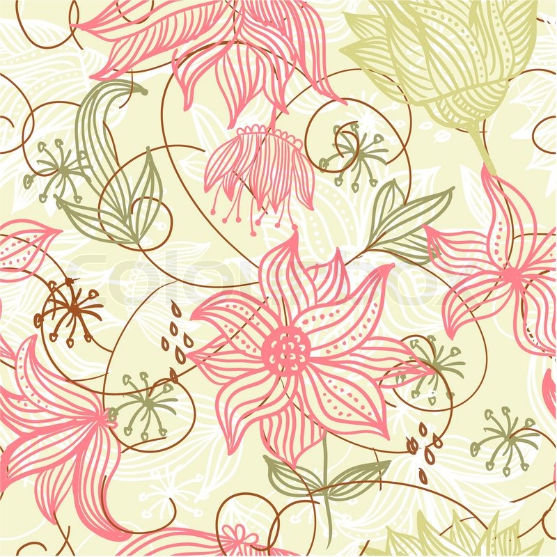 Seamless vector texture with flowers | Stock vector | Colourbox